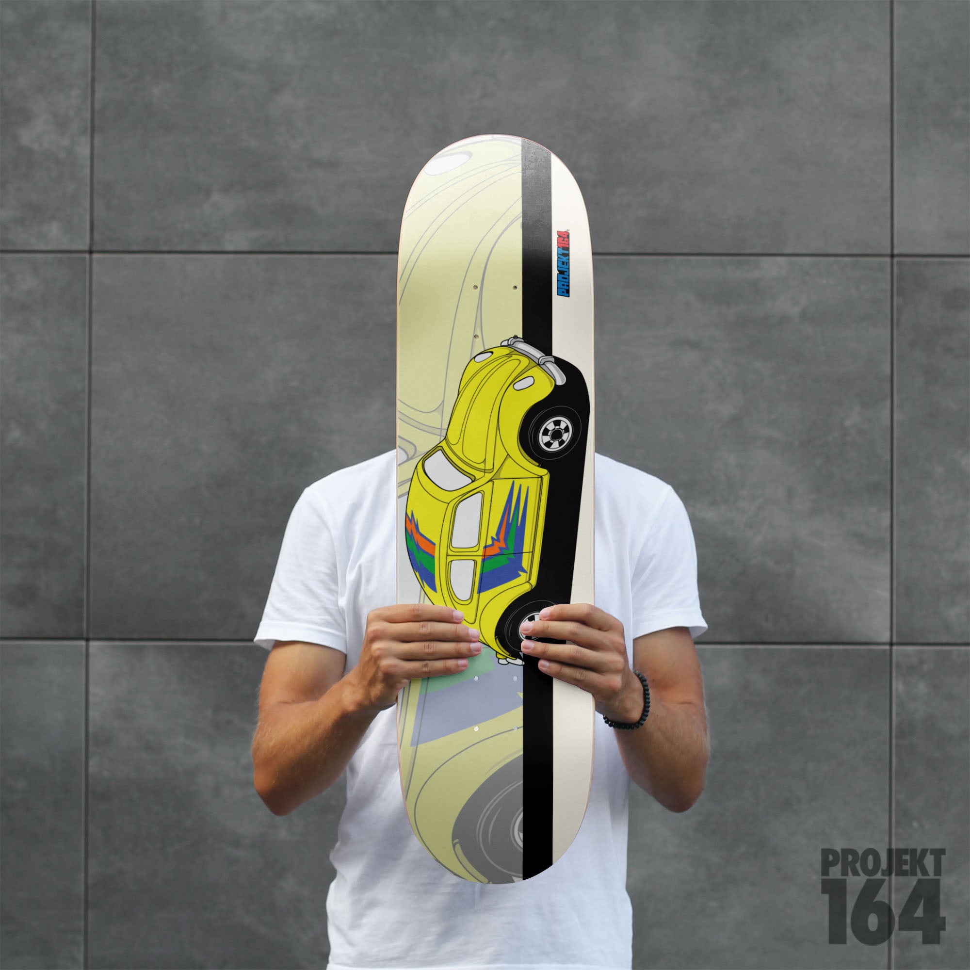 VW bug - Lightning - Skateboard Deck - yellow – Projekt 164